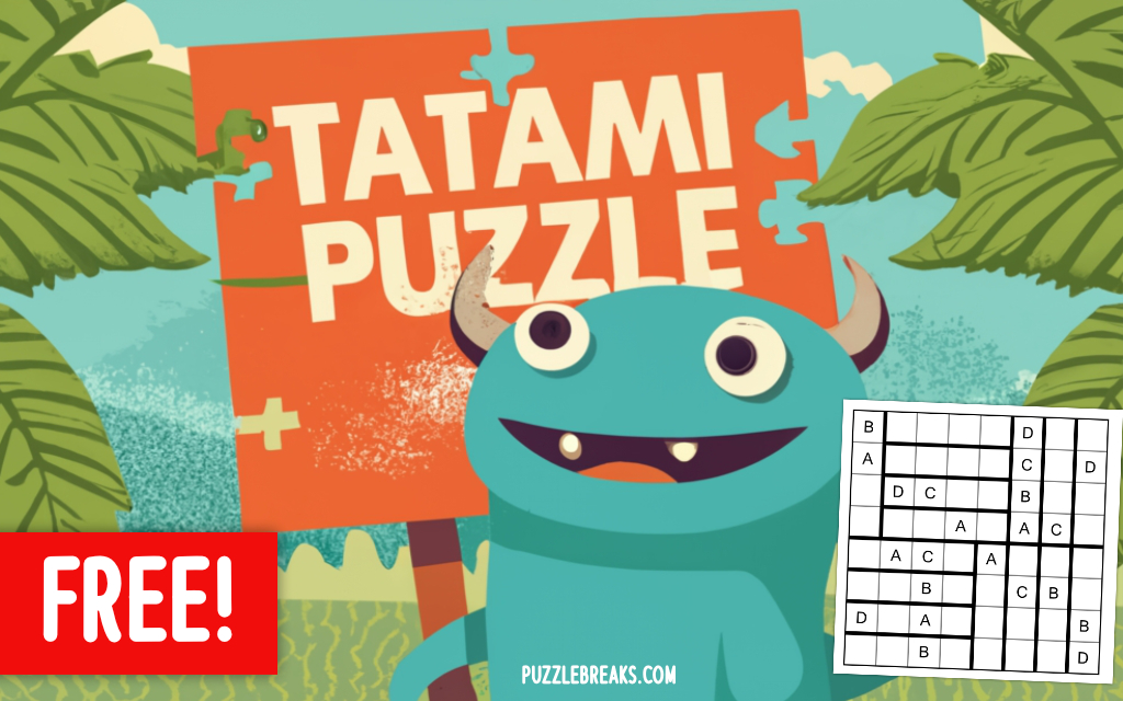 Free Printable PDF Tatami Logic Puzzles - Puzzle Breaks - Monstrously ...